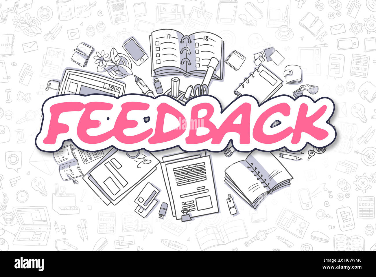 Feedback - Cartoon Magenta Inscription. Business Concept Stock Photo ...