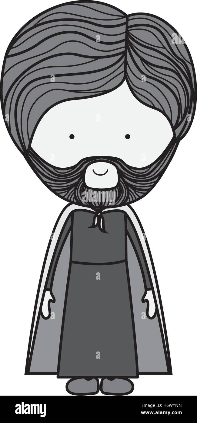 cartoon saint joseph bearded man over white background. religious ...