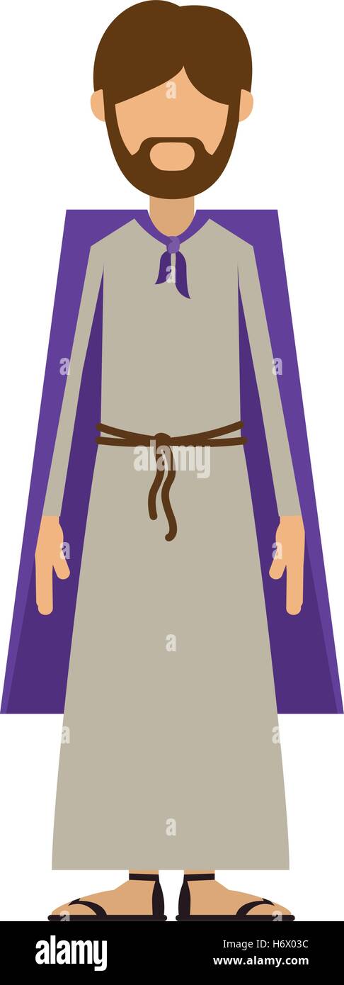 cartoon saint joseph bearded man over white background. religious ...