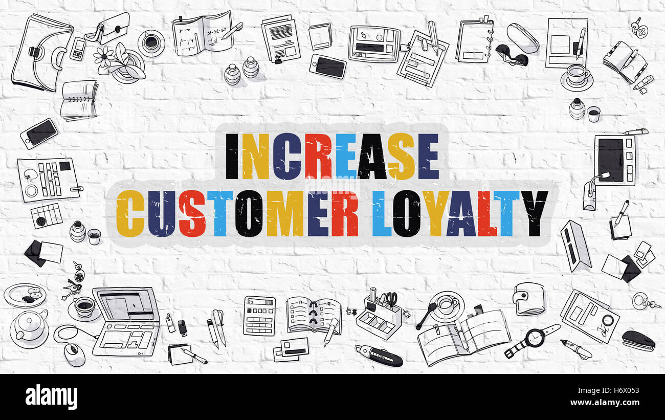 Increase Customer Loyalty Concept with Doodle Design Icons Stock Photo ...