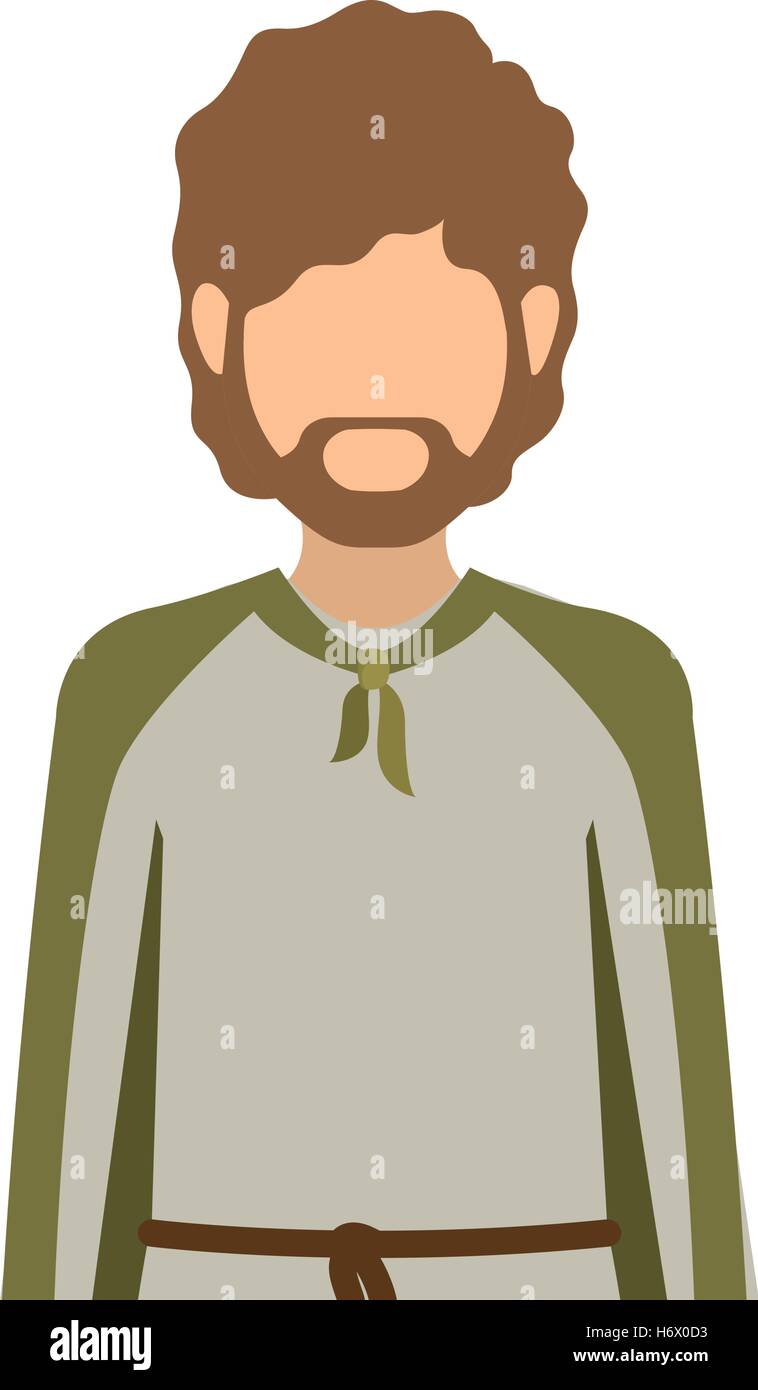 cartoon saint joseph bearded man over white background. religious ...