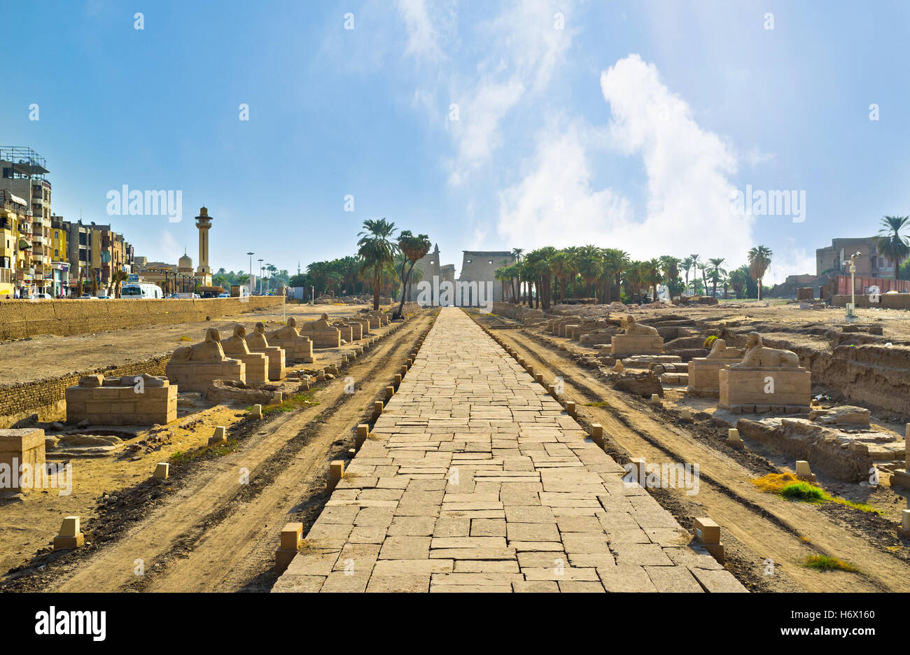 The Luxor Temple located in the heart of the residential Luxor district ...