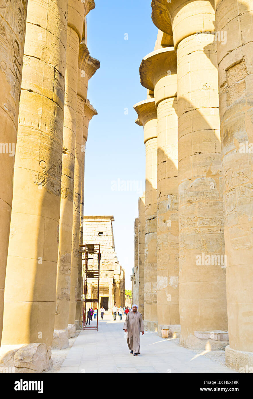 The ancient columns of the great Luxor Temple, Luxor Stock Photo - Alamy