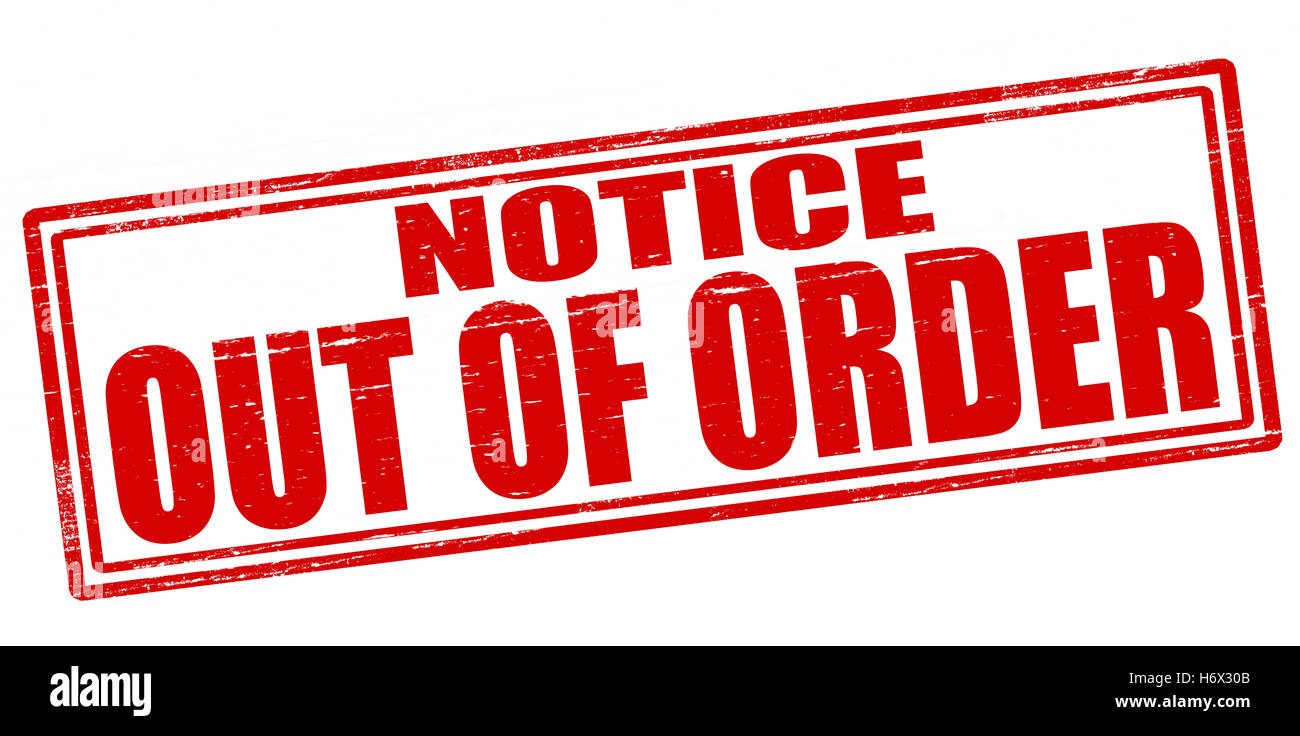 Rubber stamp with text out of order inside, vector illustration Stock ...