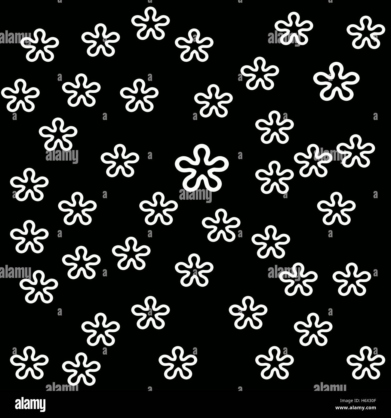 Vector flower on black background design Stock Photo - Alamy