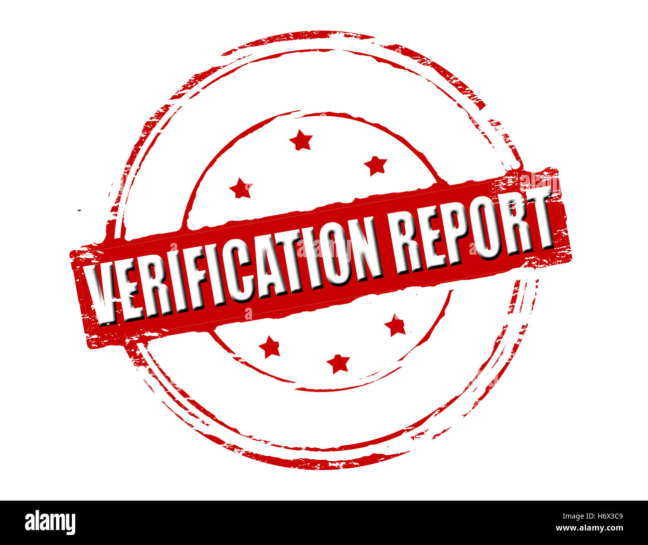 Rubber stamp with text verification report inside, vector illustration ...