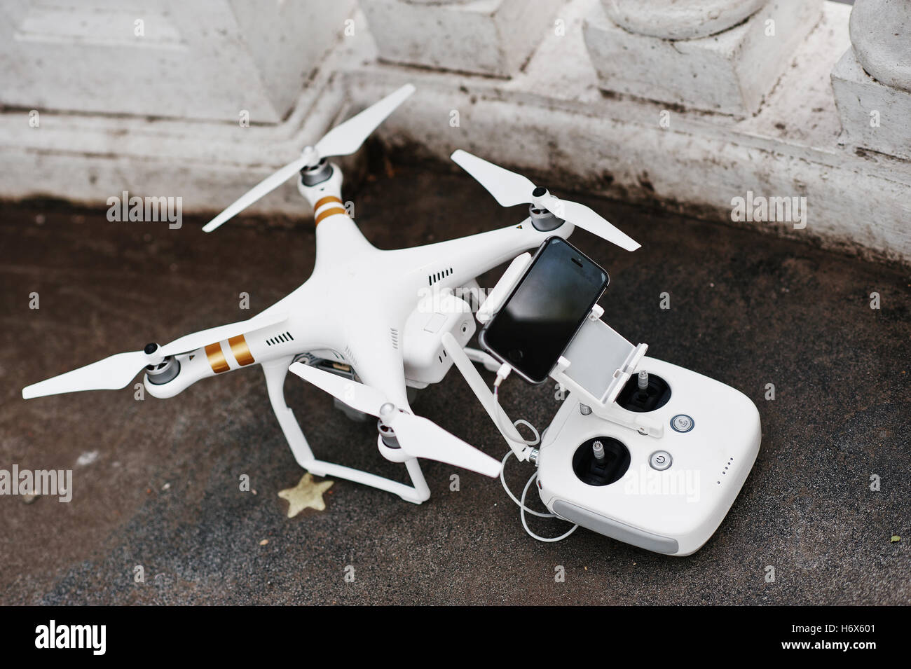 Hai, Ukraine - October 20, 2016: DJI Phantom IV Pro drone quadcopter ...