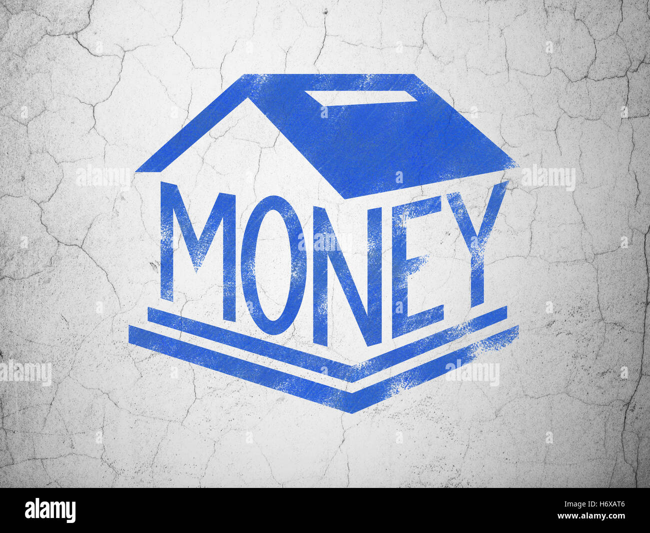 Money concept: Money Box on wall background Stock Photo - Alamy