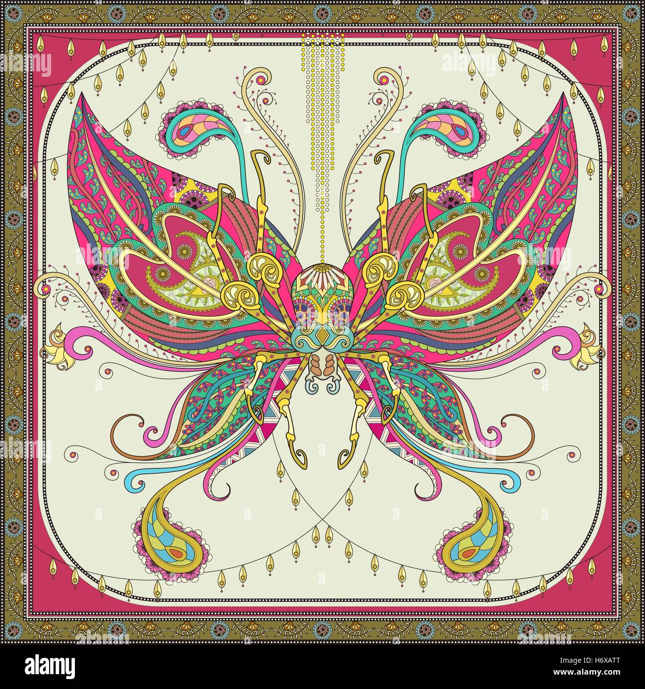 Insect adult coloring page, decorative fantastic insect, butterfly or ...