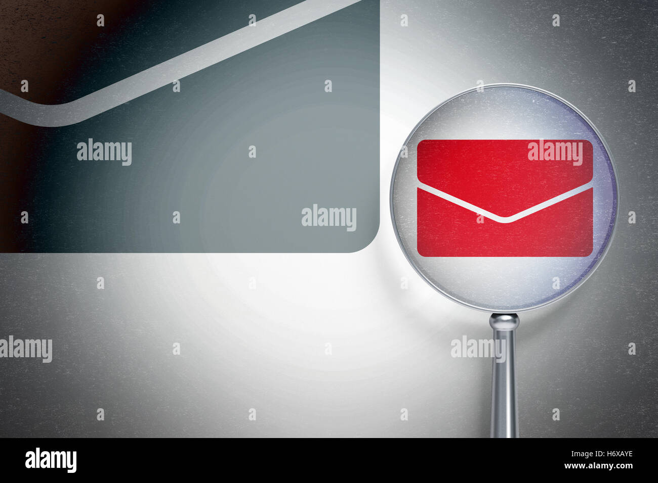 Business concept: Email with optical glass on digital background Stock ...