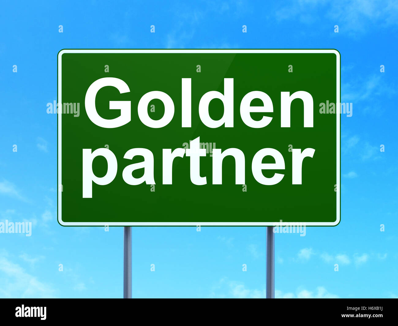 Business concept: Golden Partner on road sign background Stock Photo ...