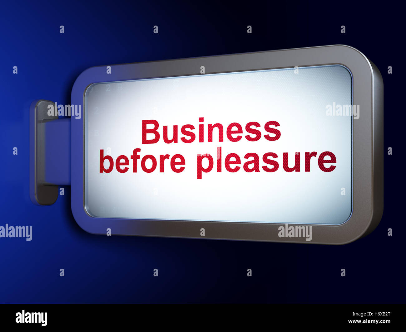 Finance concept: Business Before pleasure on billboard background Stock ...