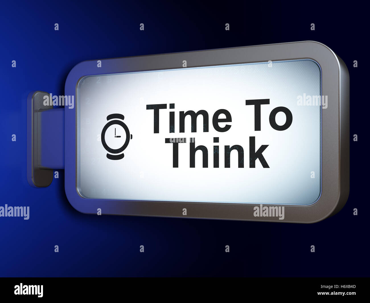 Timeline concept: Time To Think and Watch on billboard background Stock ...