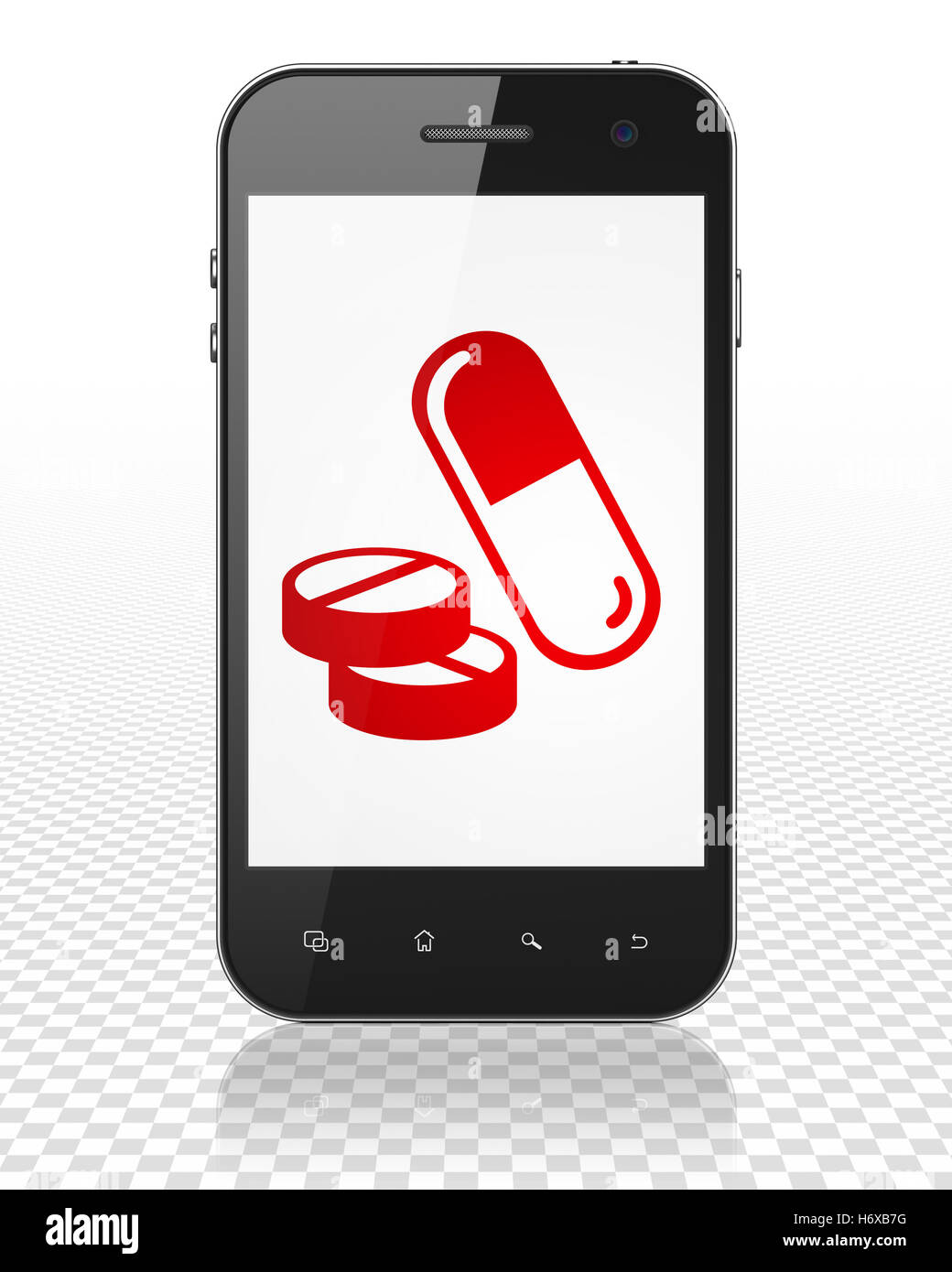 Healthcare concept: Smartphone with Pills on display Stock Photo - Alamy