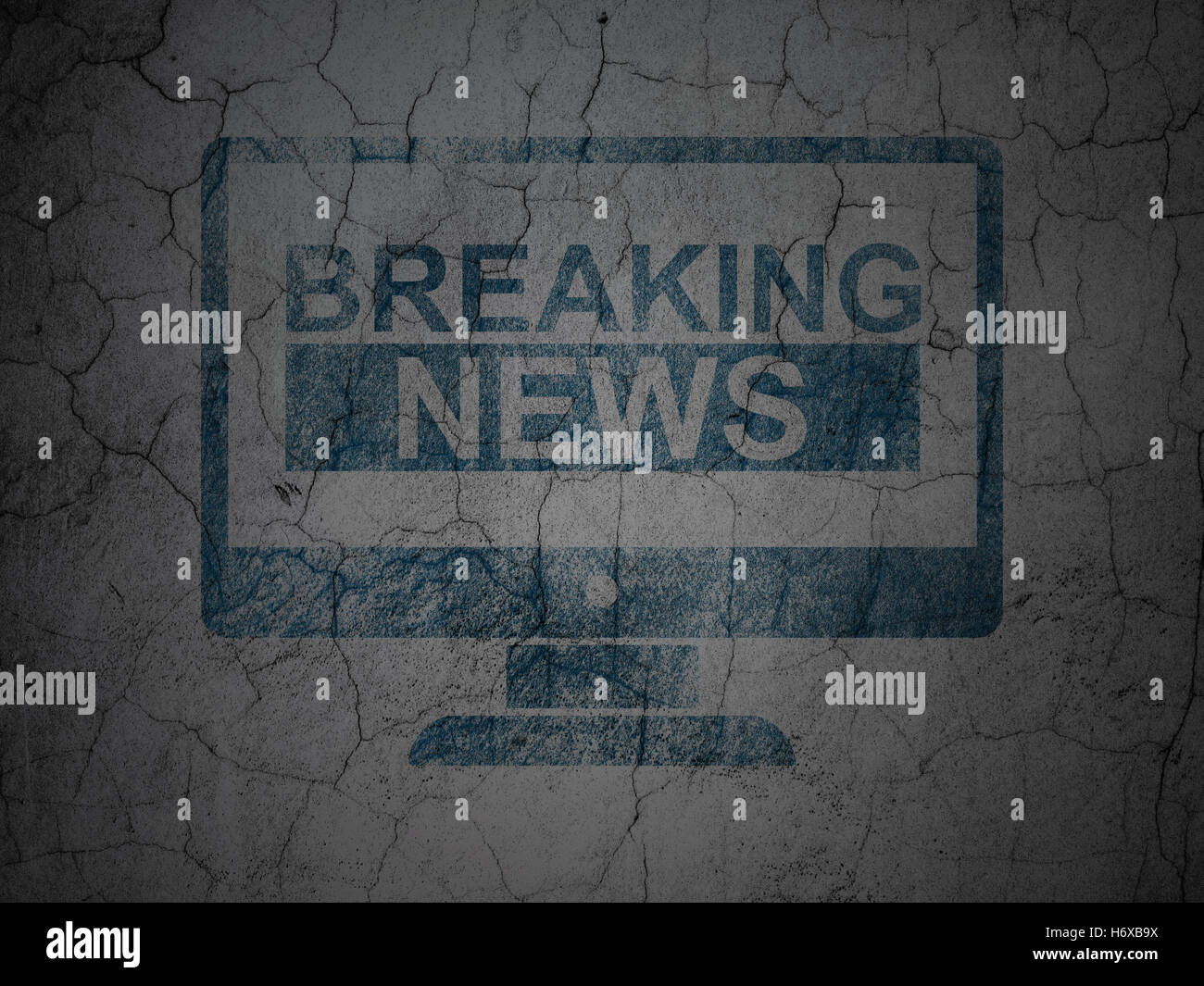 News concept: Breaking News On Screen on grunge wall background Stock ...