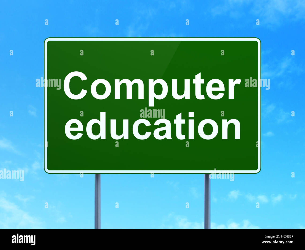 Education concept: Computer Education on road sign background Stock ...