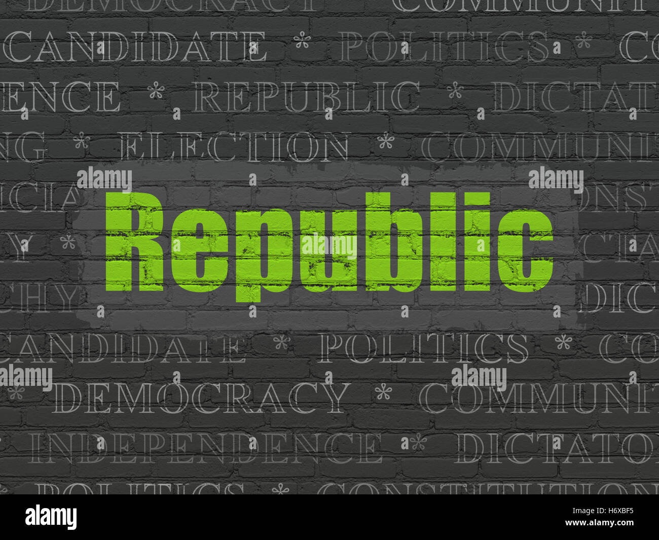 Political concept: Republic on wall background Stock Photo - Alamy