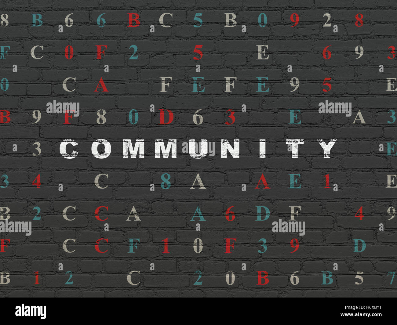 Social media concept: Community on wall background Stock Photo - Alamy