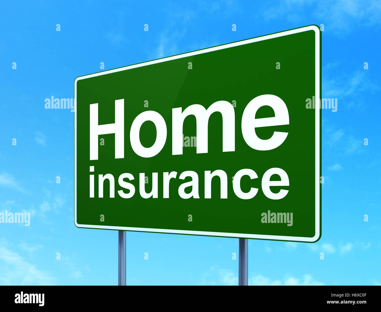 Insurance concept: Home Insurance on road sign background Stock Photo ...