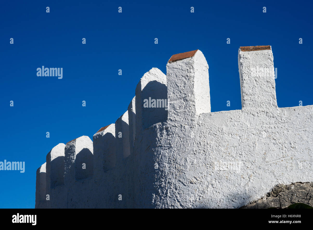 White walls of Castillo de Comares in Andalucía, Spain Stock Photo - Alamy