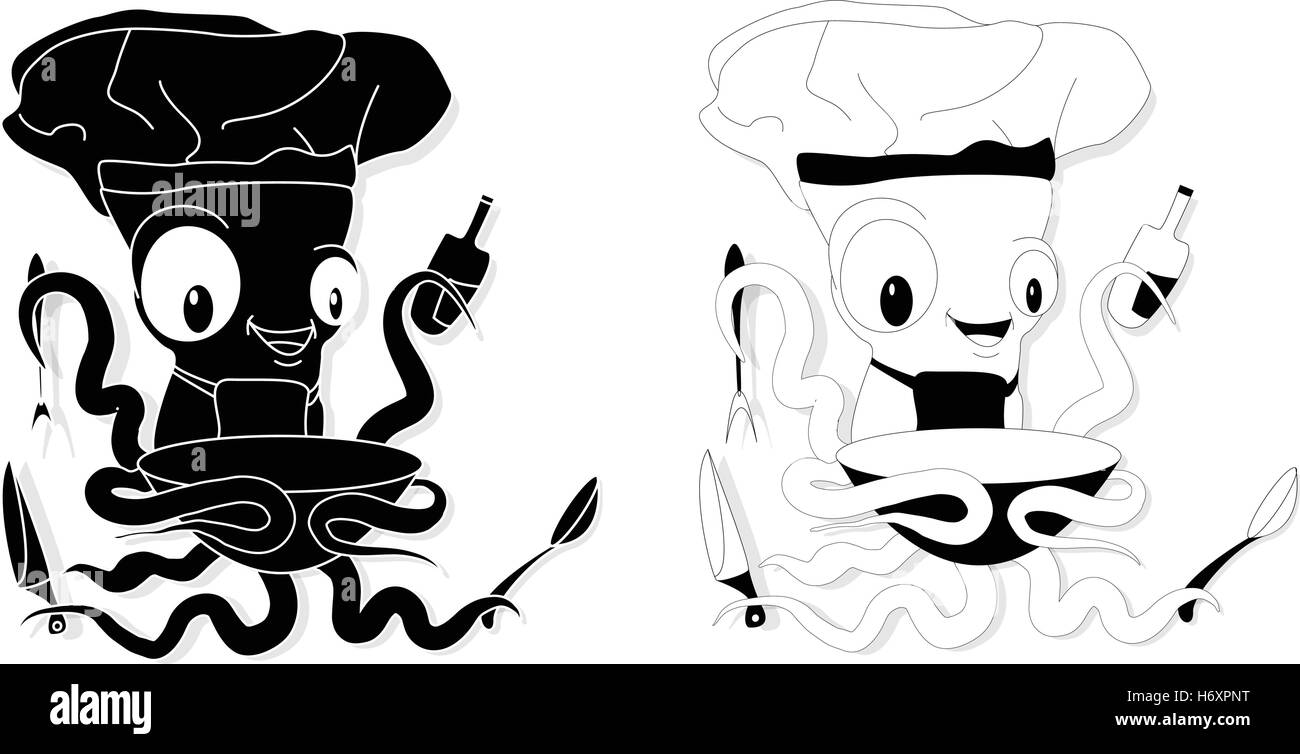 Octopus cooking recipe Stock Vector Images - Alamy