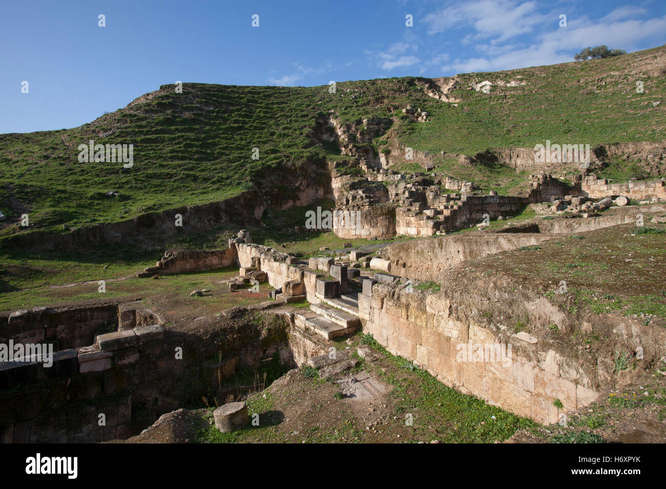 The archaeological site of Abila Dekapoleos in the Decapolis which was ...