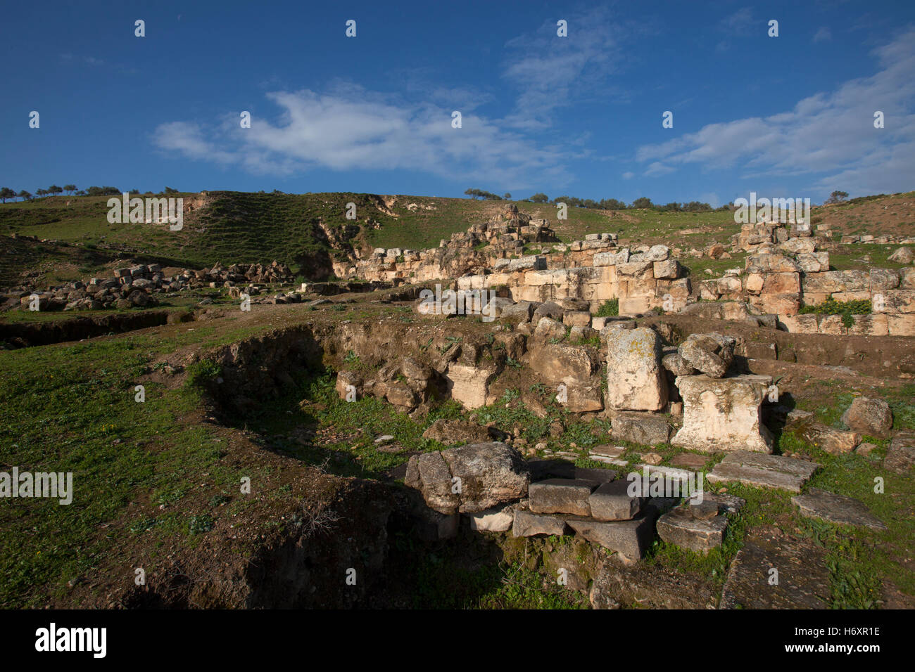 The archaeological site of Abila Dekapoleos in the Decapolis which was ...