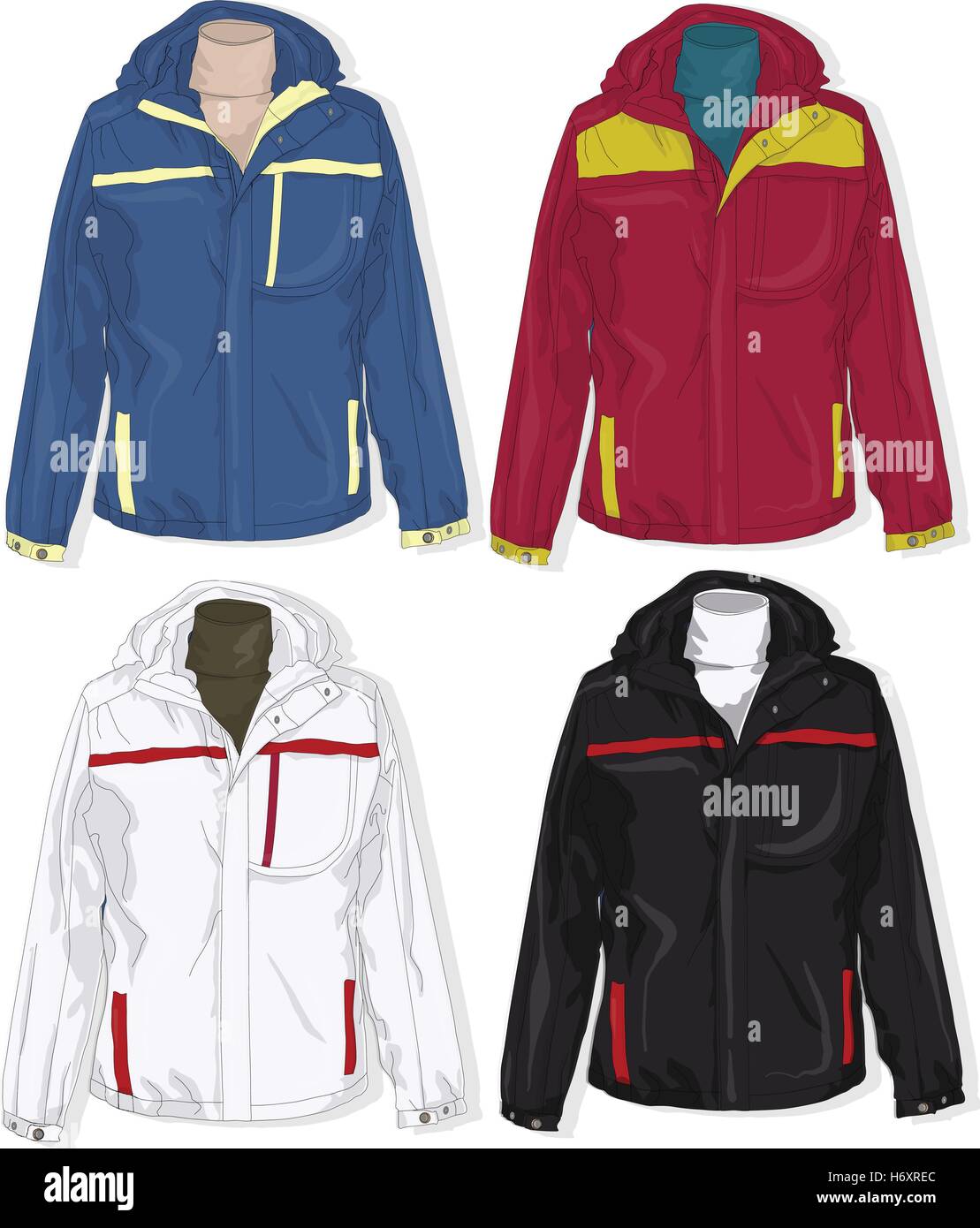 Sport jacket vector set on white background Stock Vector Image & Art ...