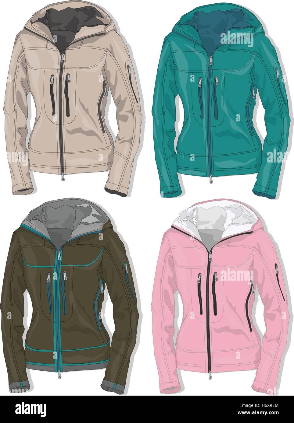 Sport jacket vector set on white background Stock Vector Image & Art ...