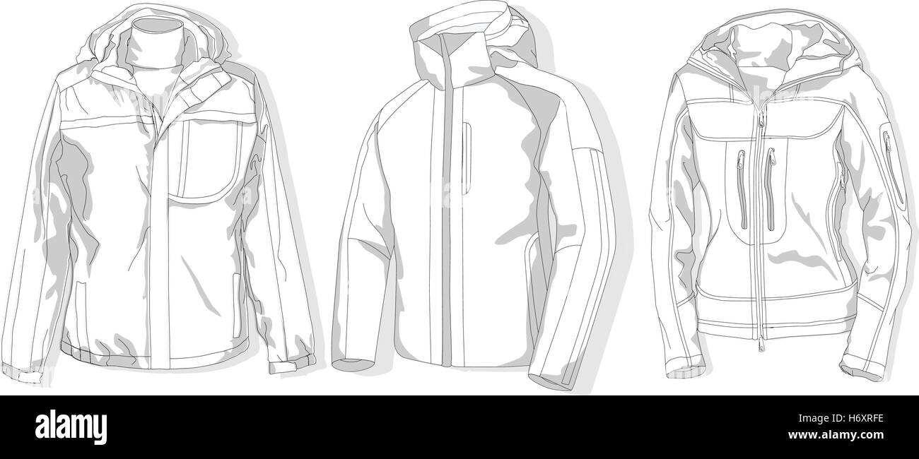 Sport jacket vector set on white background Stock Vector Image & Art ...