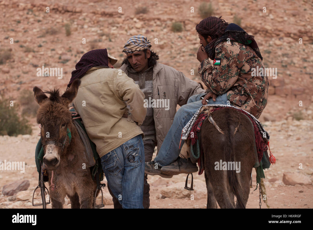 Bedouin men from the Bedul tribe one of the Huwaitat tribes who have ...