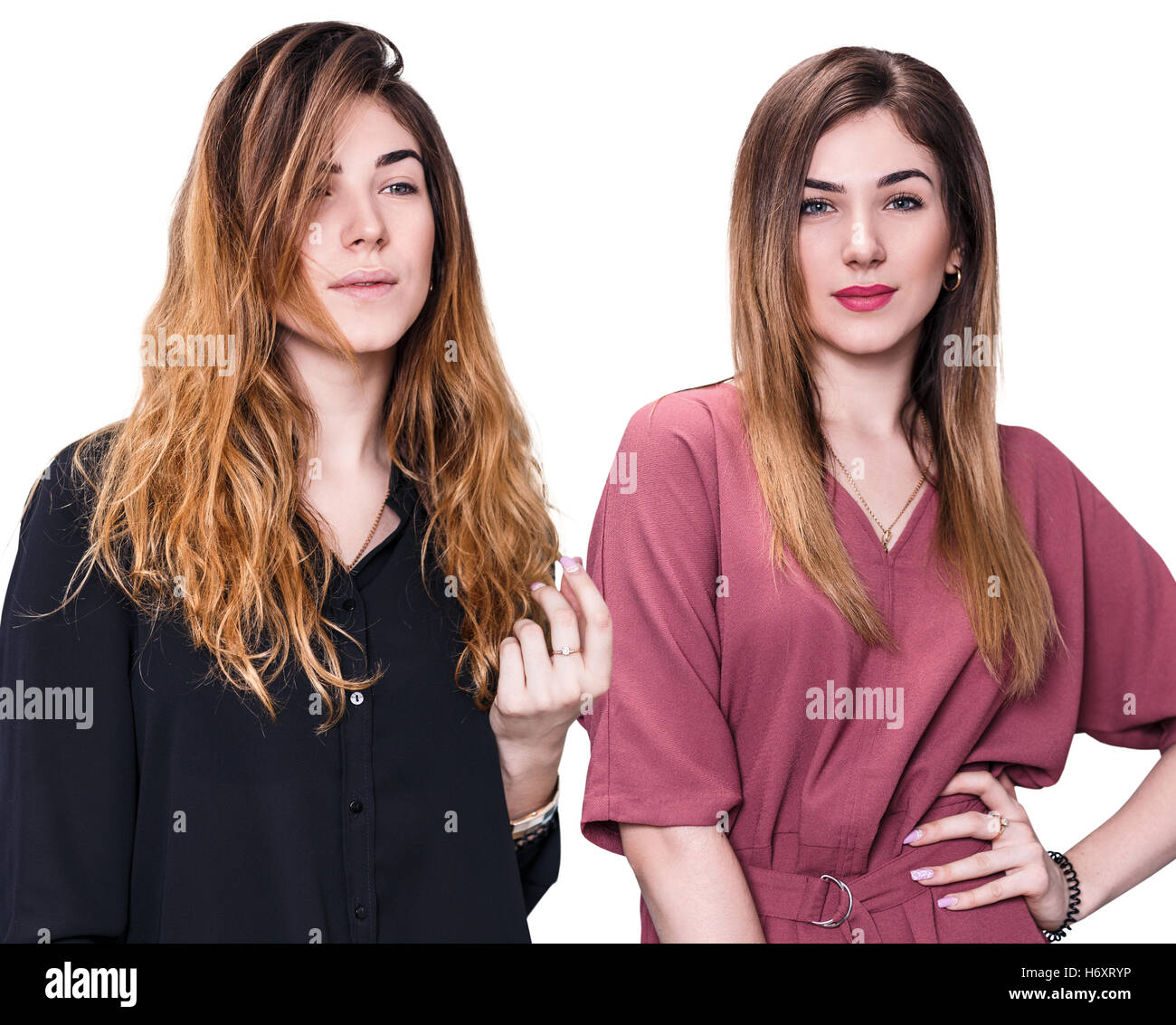 Woman before and after transformation Stock Photo - Alamy