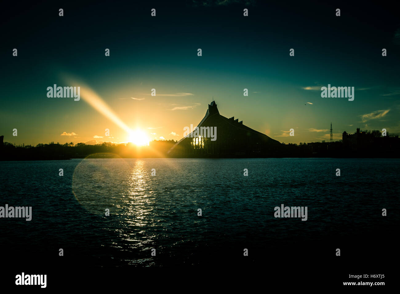Building of a National Library in sunset Stock Photo - Alamy