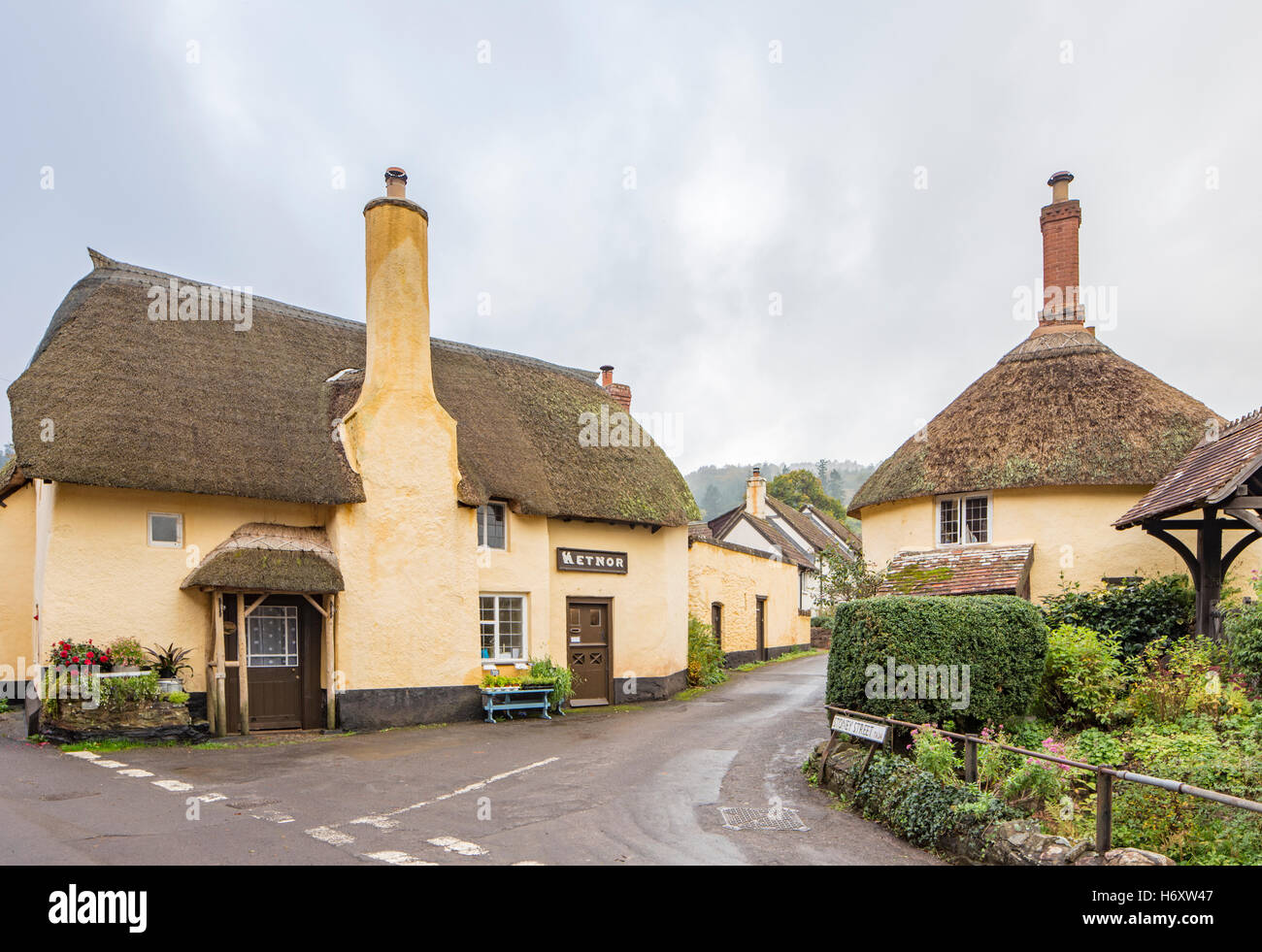 The Exmoor village of Luccombe, Exmoor National Park, Somerset, England ...