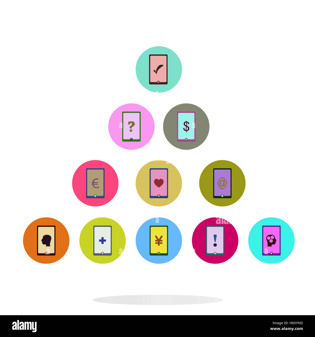 Technology network. Connected symbols for digital, connect, communicate ...