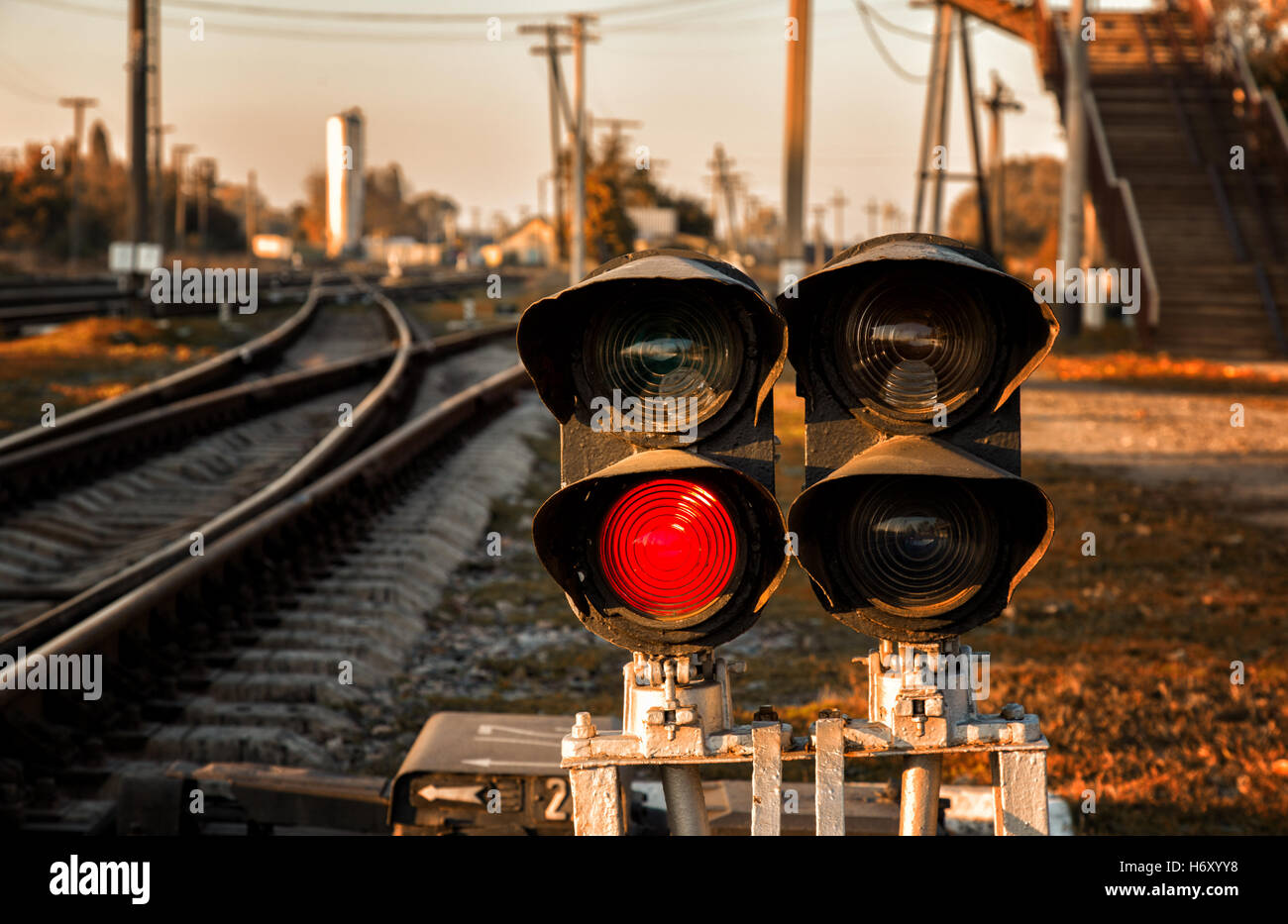 Train Stop Red Signal High Resolution Stock Photography and Images - Alamy