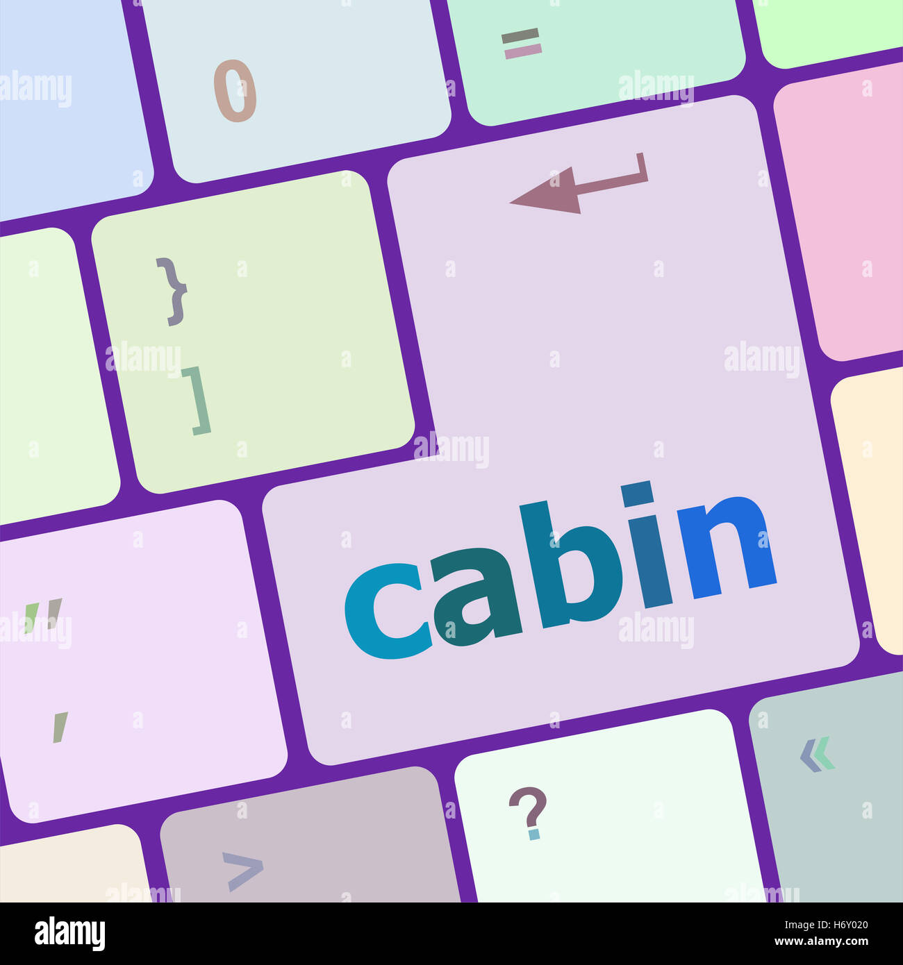 cabin word on computer pc keyboard key Stock Photo - Alamy