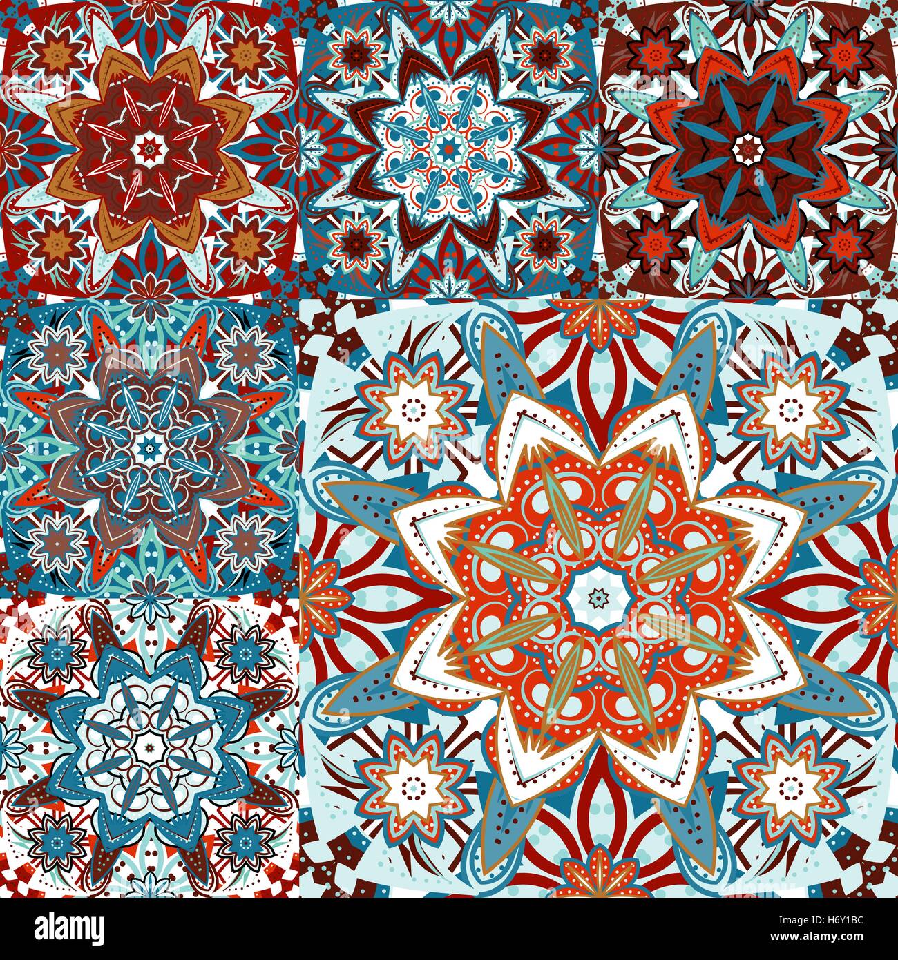 Islamic damask backgrounds colorful set, beautiful ornamentation ...