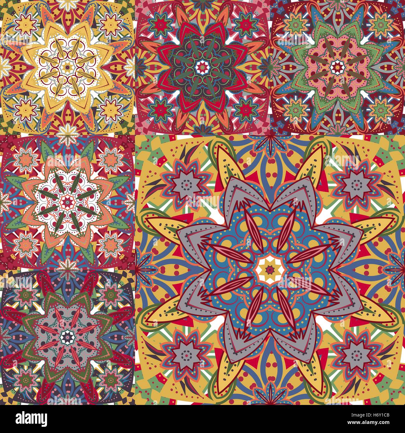 Set of seamless colorful patterns in oriental style. Islam, Arabic ...