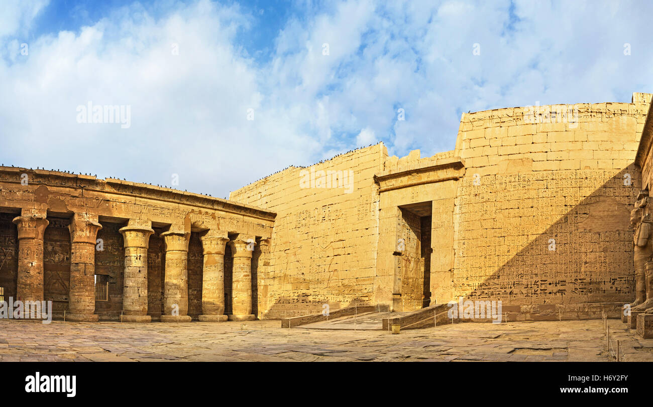 Panorama of the peristyle court of Habu Temple with the monumental ...