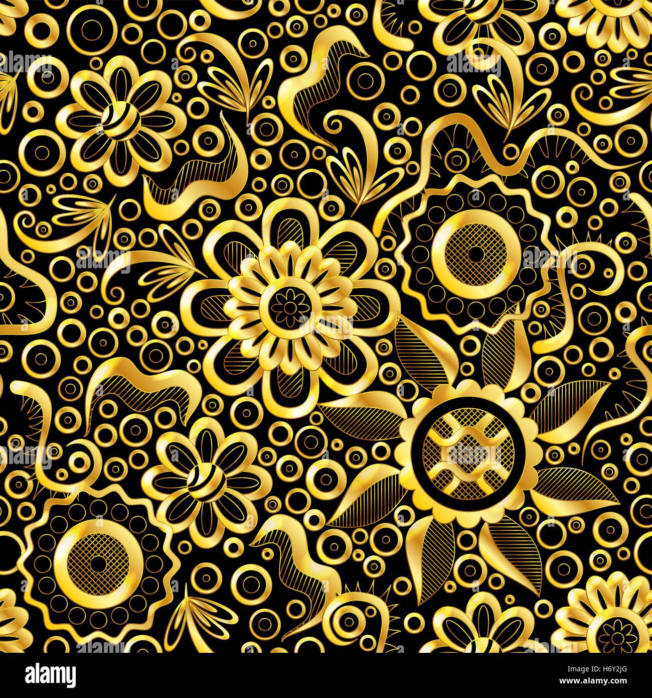 Golden Floral Seamless Background Stock Vector Image & Art - Alamy
