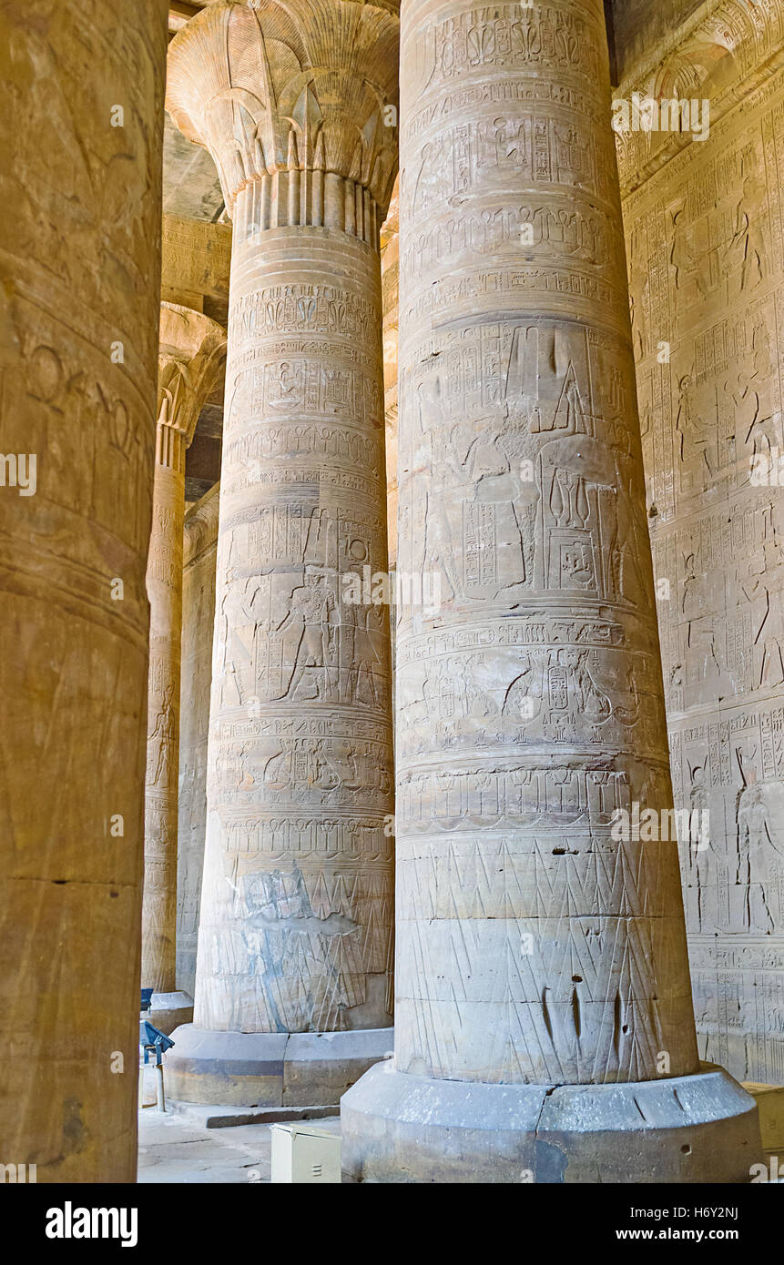 The hypostyle hall is the important part of the ancient Horus Temple ...