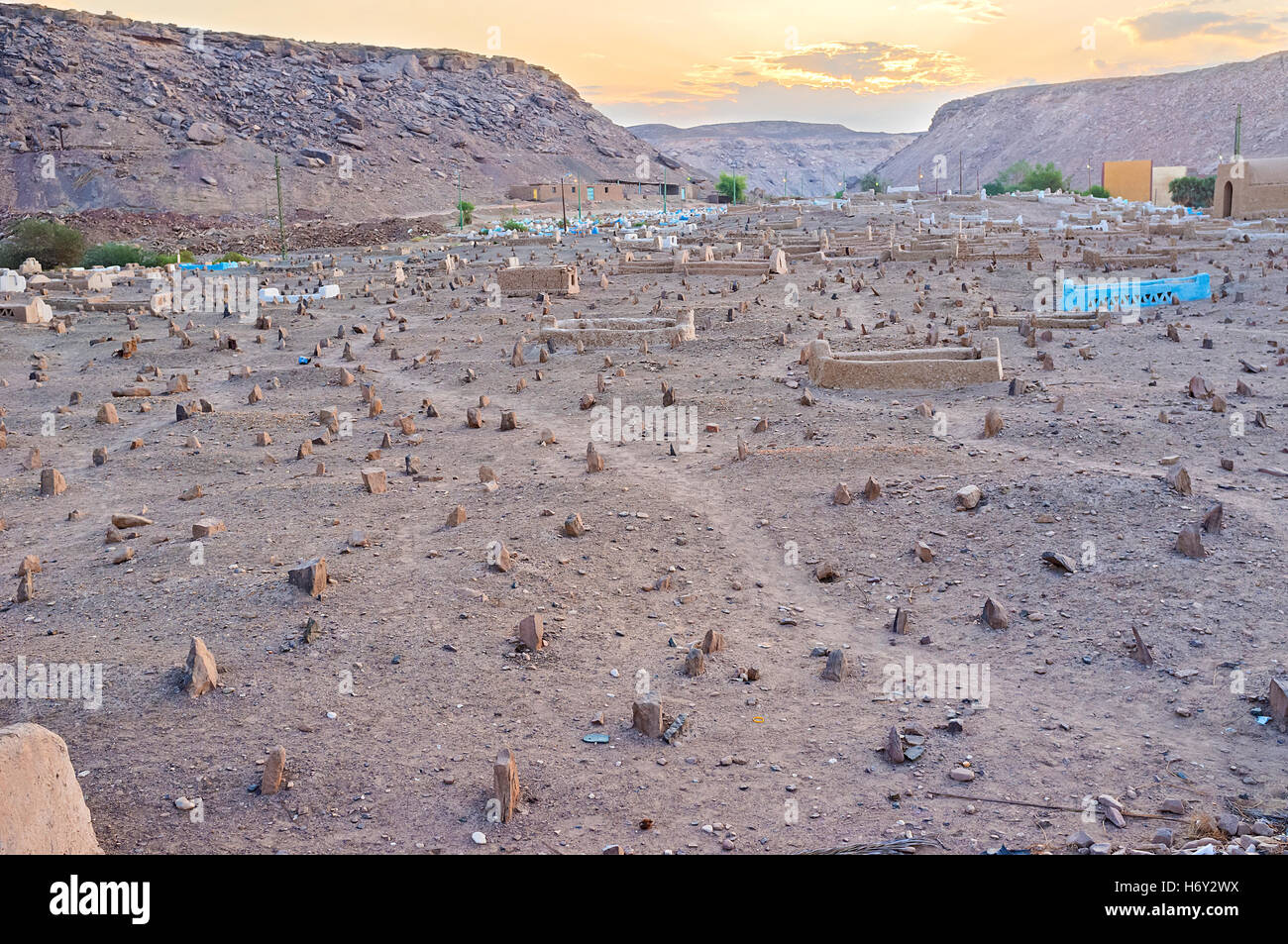 The old muslim cemetery with the small rocks instead of the gravestones ...