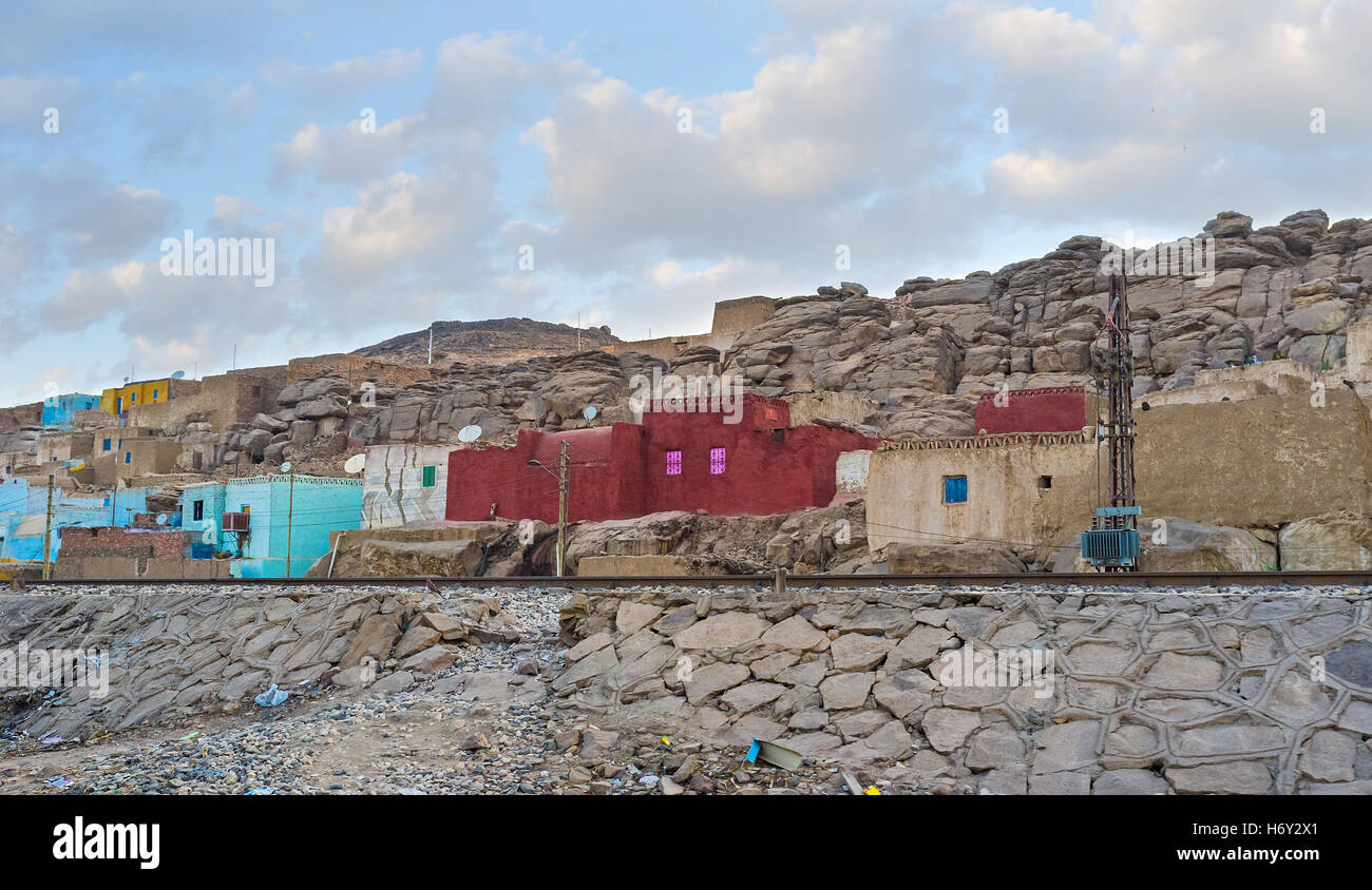 The village of Nagaa Al Khalasab in Upper Egypt with the traditional ...