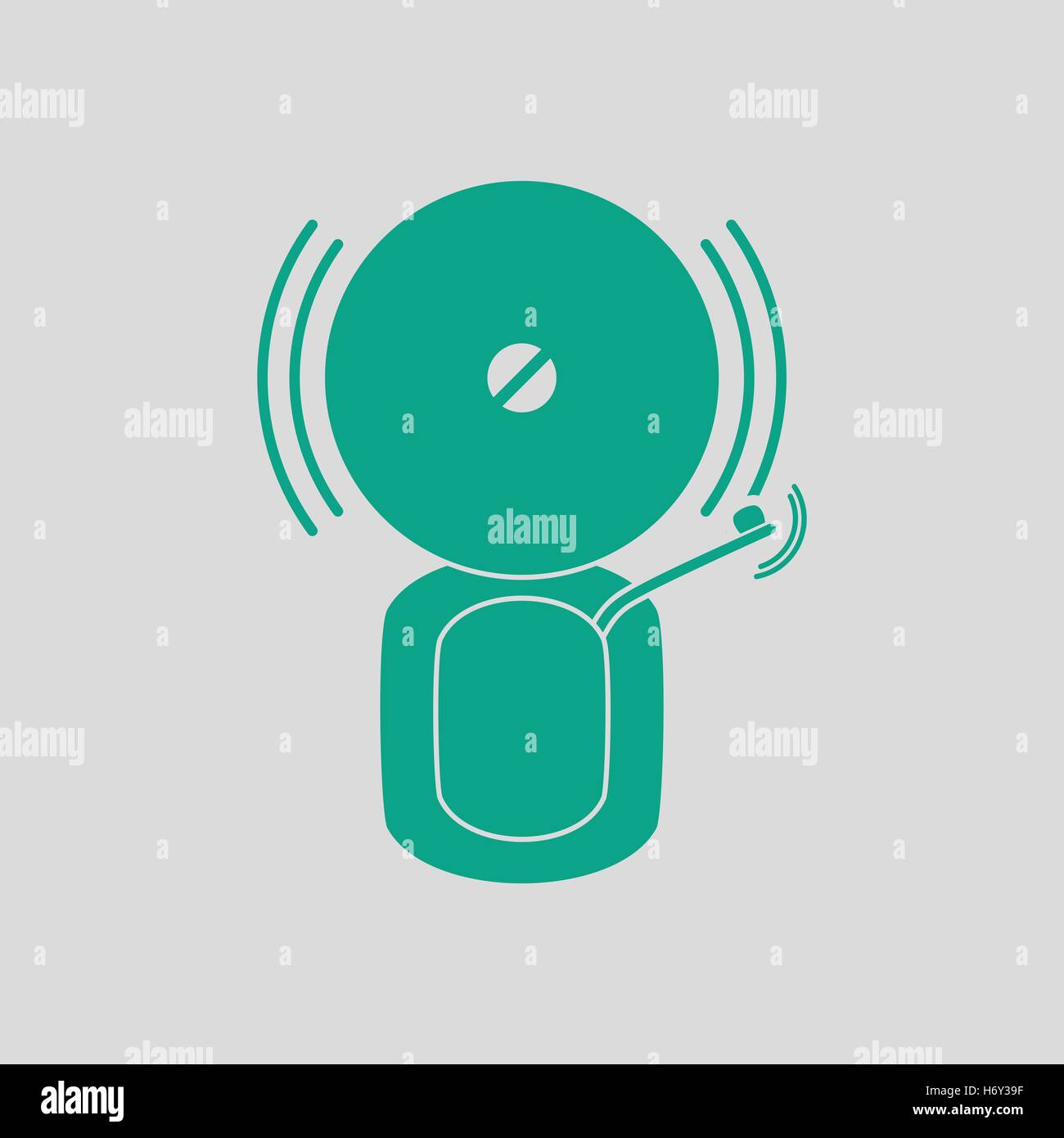 Fire alarm icon. Gray background with green. Vector illustration Stock ...