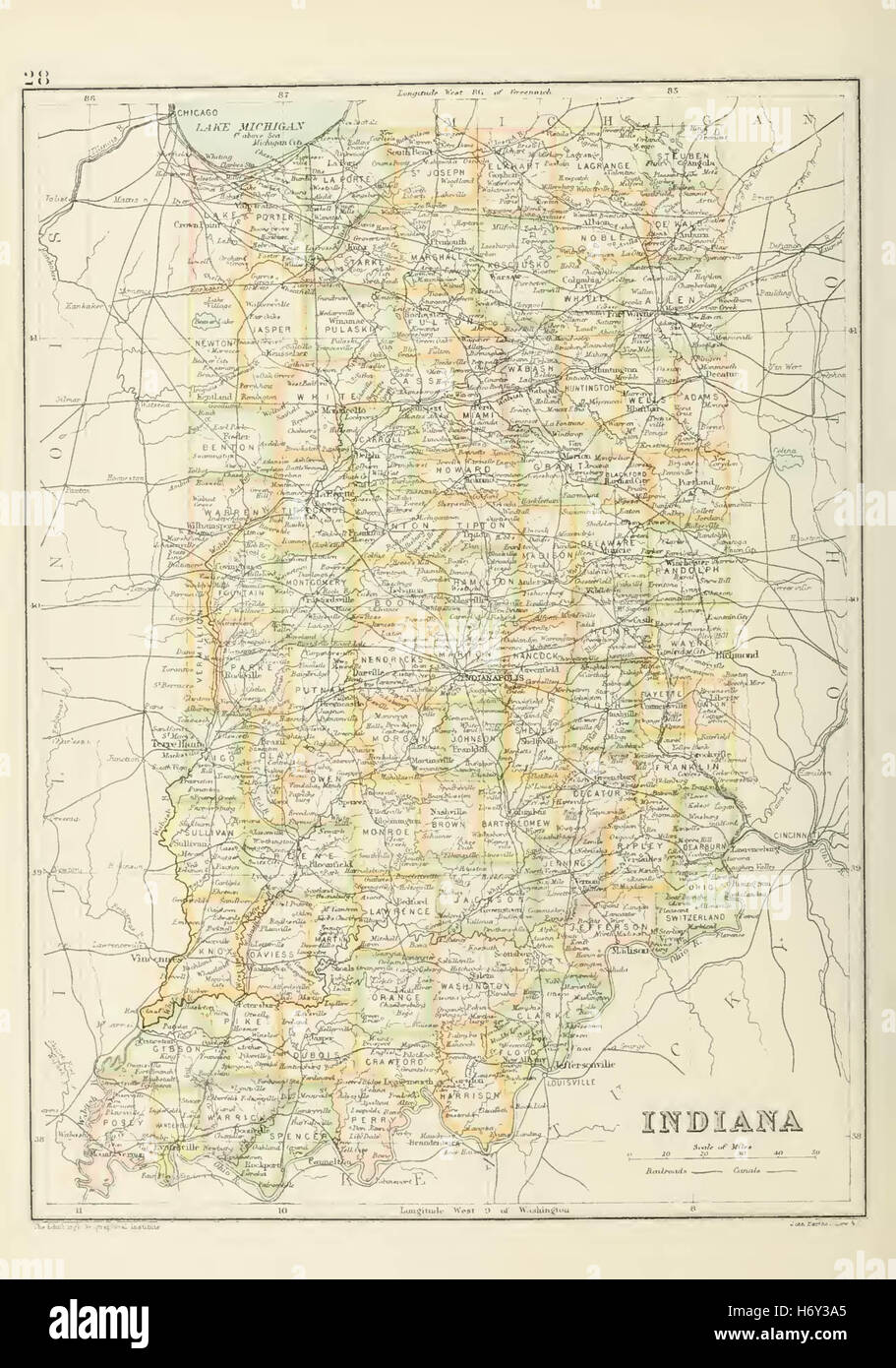 Old map of indiana hi-res stock photography and images - Alamy