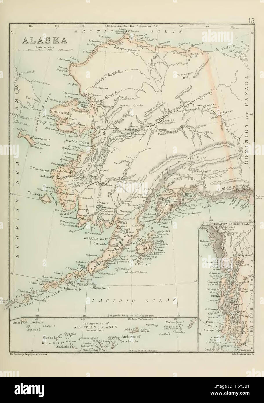 Alaska map ancient hi-res stock photography and images - Alamy