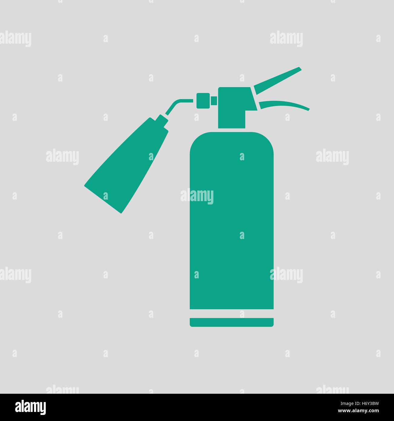 Fire extinguisher icon. Gray background with green. Vector illustration ...