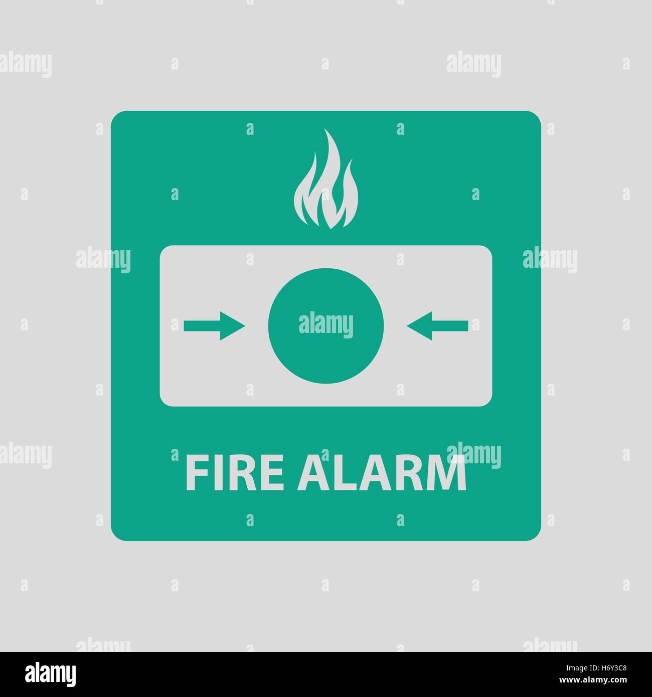 Fire alarm icon. Gray background with green. Vector illustration Stock ...