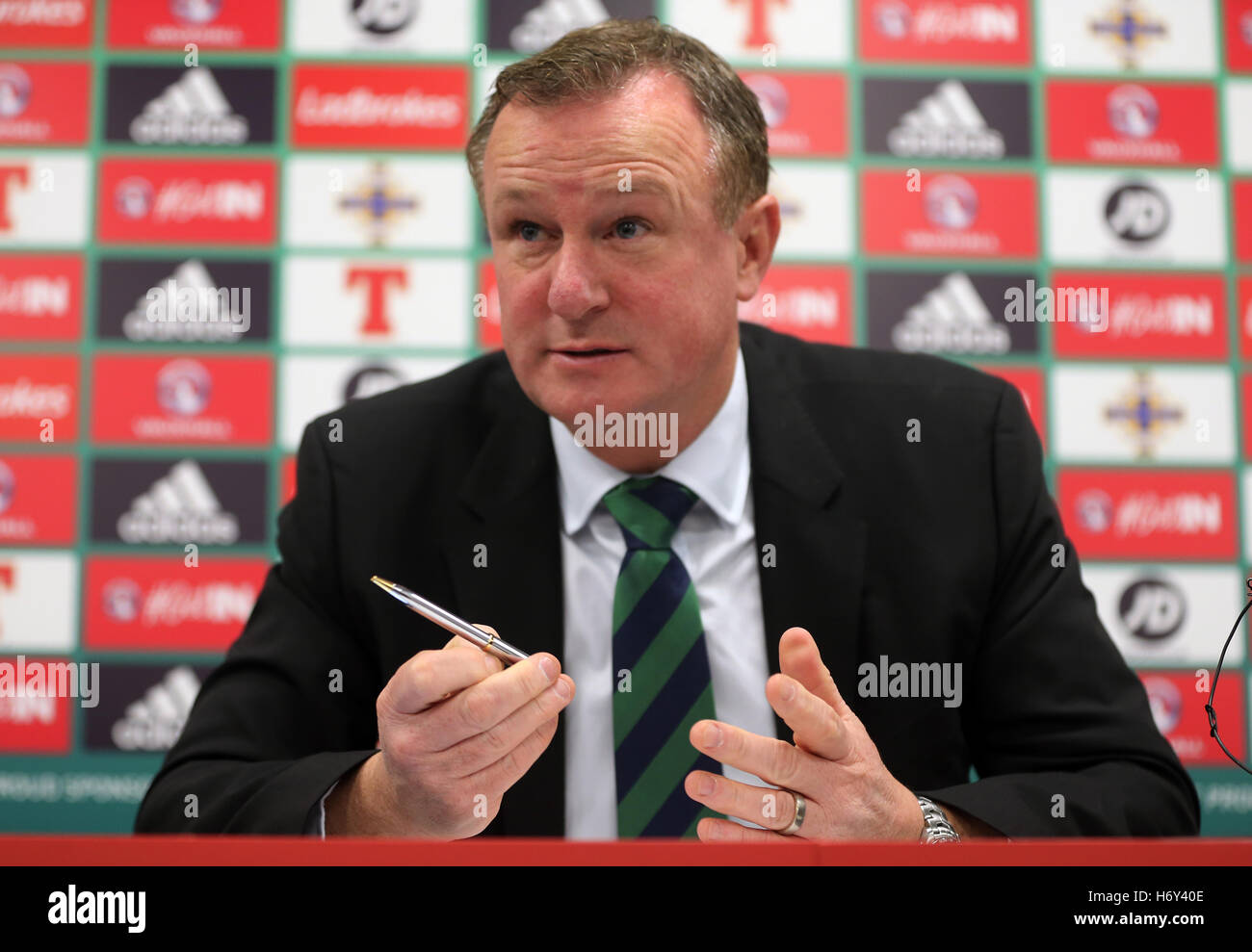 Northern Ireland Manager Michael O'Neill during the squad announcement ...
